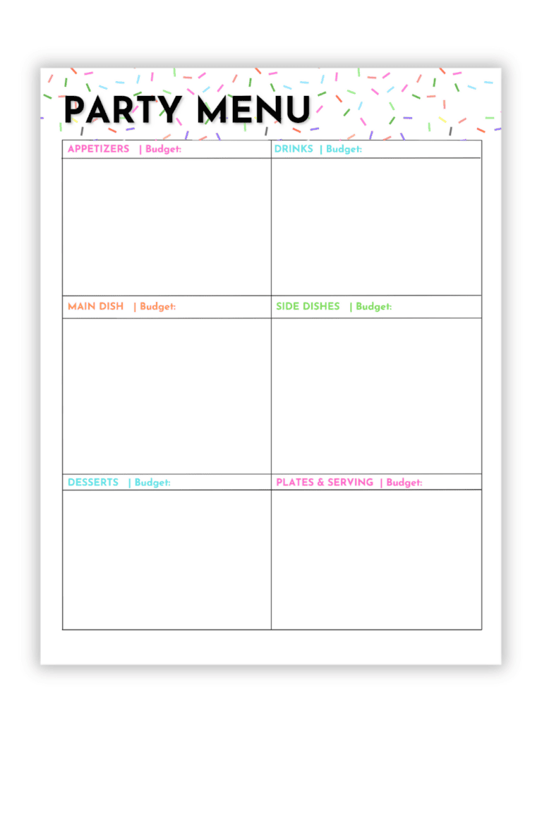 Free Colorful Party Planner - Lady Celebrations