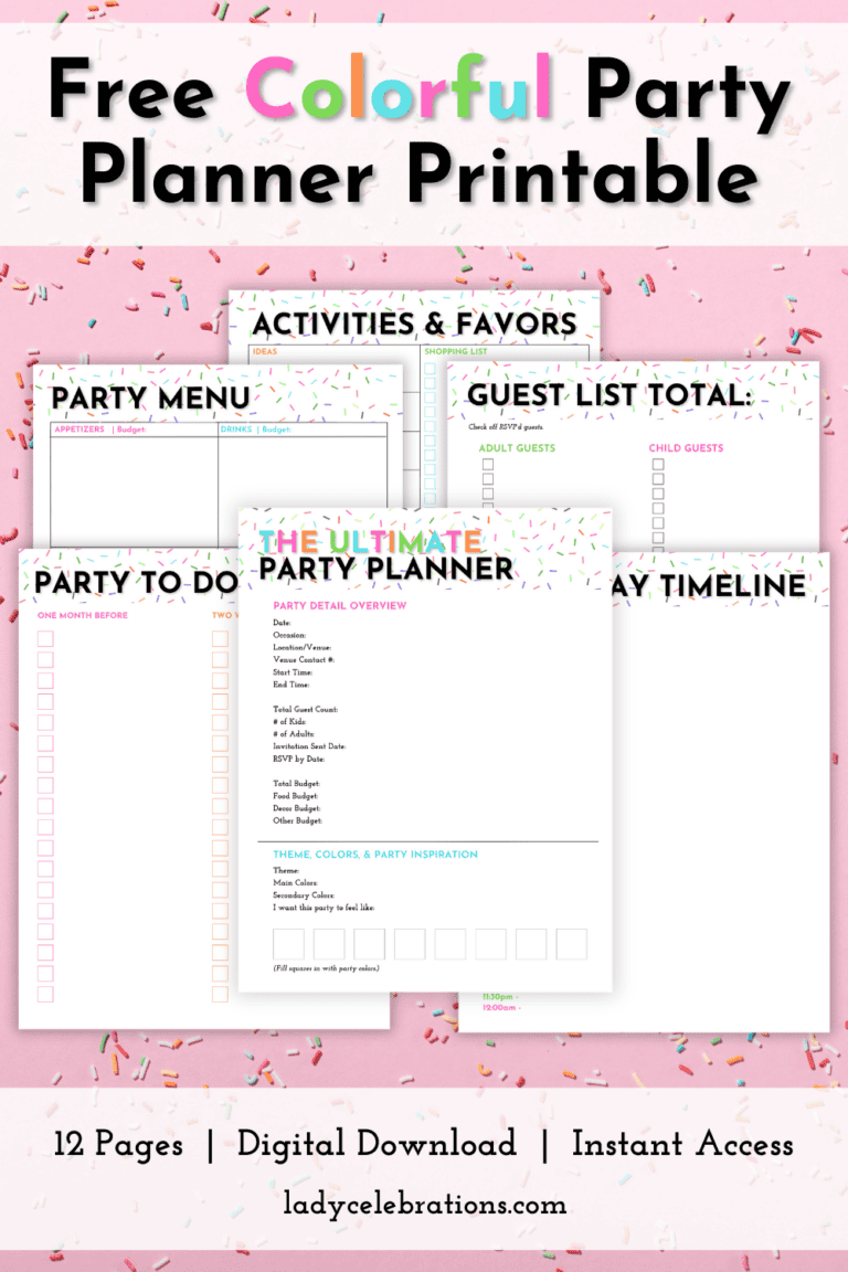The Best Free Party Printable Planners - Lady Celebrations