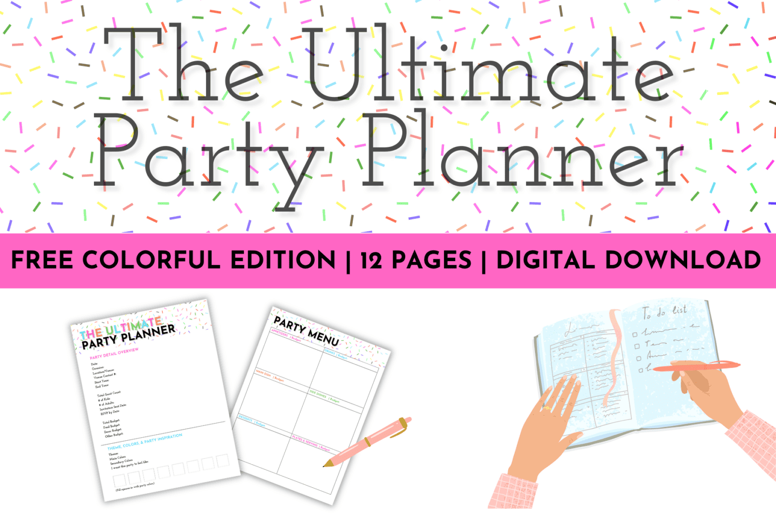 Free Colorful Party Planner - Lady Celebrations