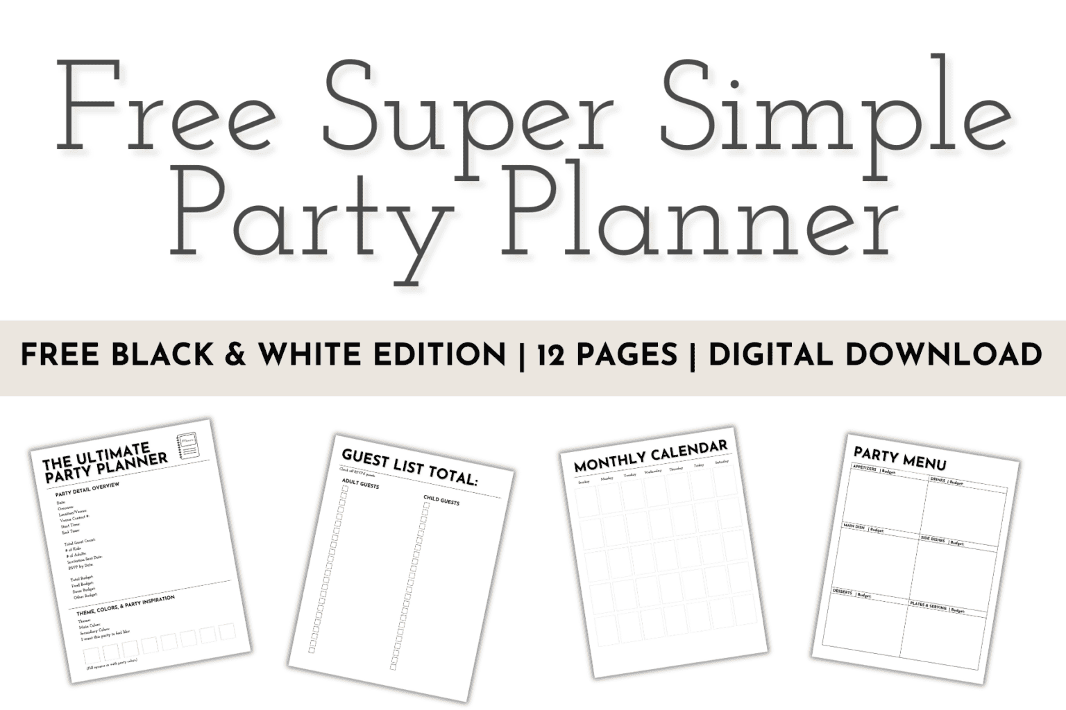 Free Super Simple Party Planner - Lady Celebrations