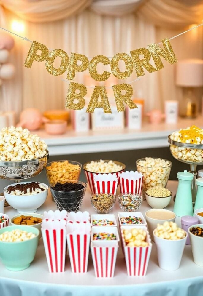 20 Amazing Popcorn Bar Ideas - Lady Celebrations
